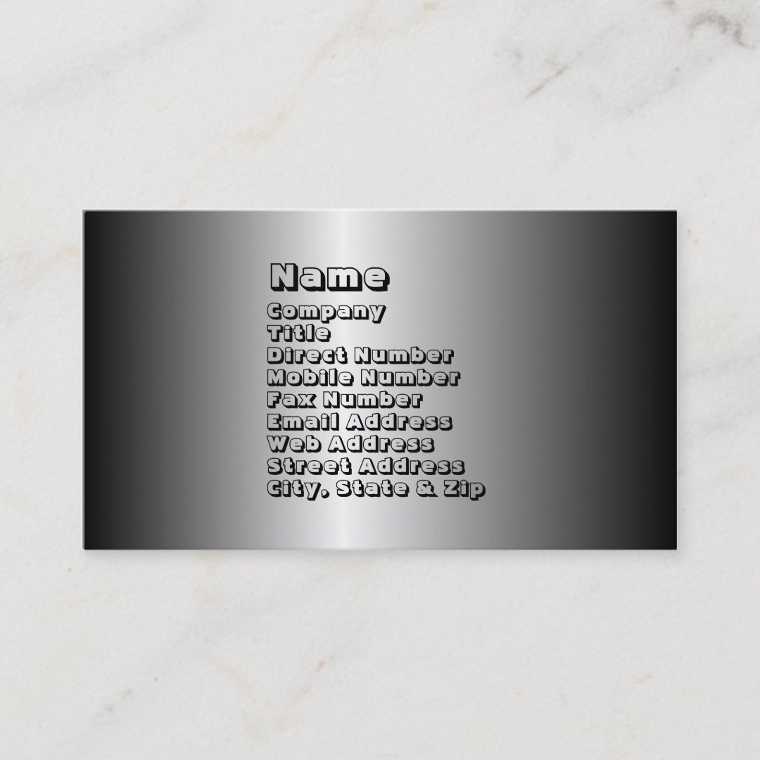 Aluminum Business Card | Zazzle