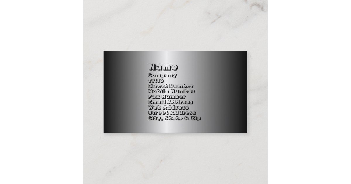 Aluminum Business Card | Zazzle