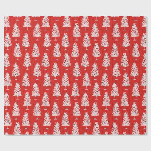 Aluminum Christmas Trees Red Christmas Wrapping Paper | Zazzle