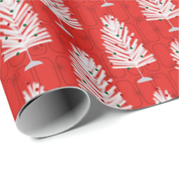 Aluminum Christmas Trees Red Christmas Wrapping Paper | Zazzle