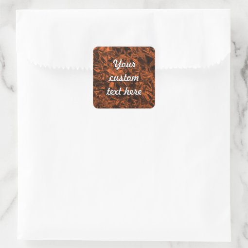 Aluminum Foil Design in Copper Orange Square Sticker | Zazzle