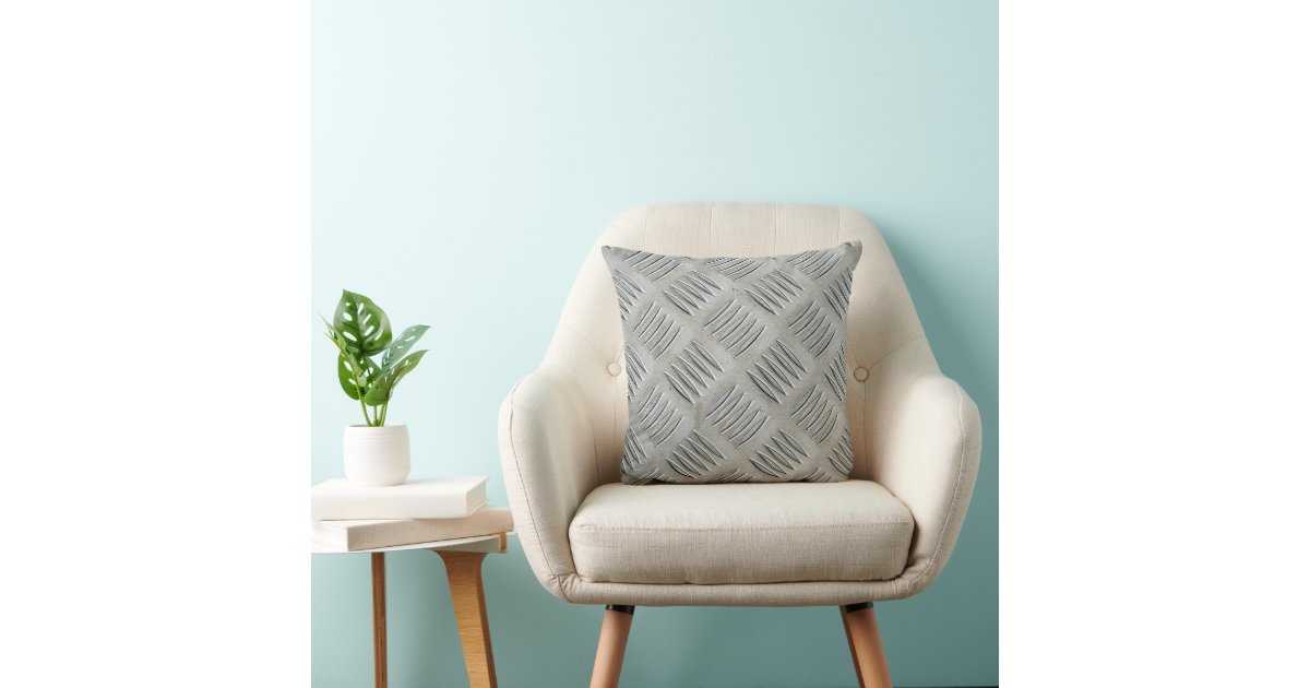Aluminum Texture Diamond Pattern Throw Pillow | Zazzle