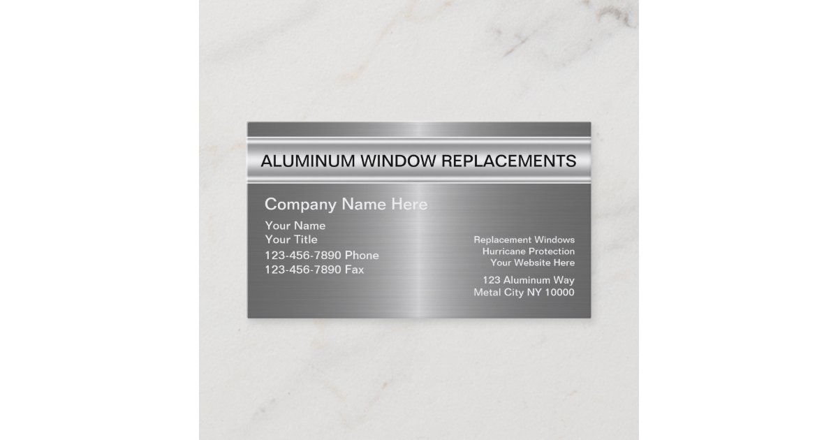 Aluminum Windows Business Card | Zazzle