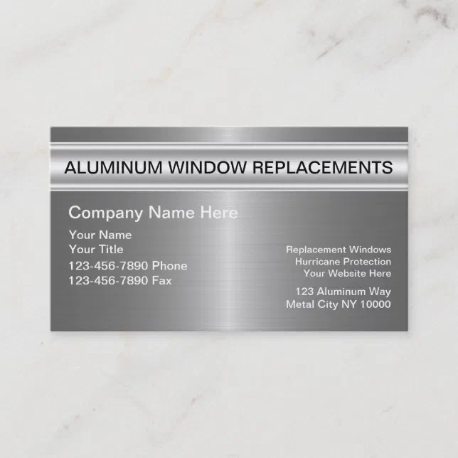 Aluminum Windows Business Card | Zazzle