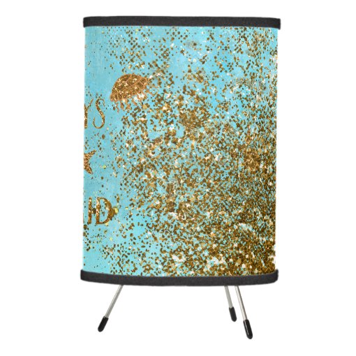 Always be a mermaid- gold glitter mermaid vision tripod lamp | Zazzle