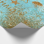 Always be a mermaid- gold glitter mermaid vision wrapping paper | Zazzle