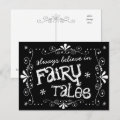 Always Believe in Fairy Tales Chalkboard Postcard | Zazzle