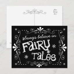 Always Believe in Fairy Tales Chalkboard Postcard | Zazzle