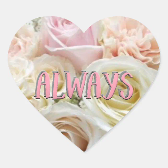 Always Floral Heart Sticker and Envelope Seal | Zazzle