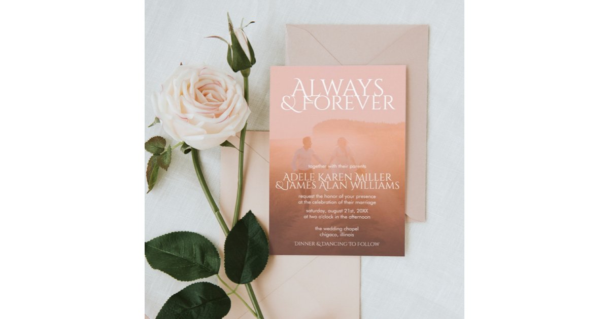 Always & Forever | Custom Photo | Wedding Invitation | Zazzle