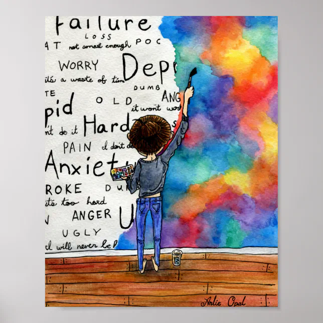 Always Keep Fighting Watercolor Painting (205) REV Poster | Zazzle