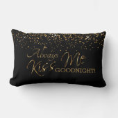 Always Kiss Me Goodnight, Gold Glitter Lumbar Pillow | Zazzle