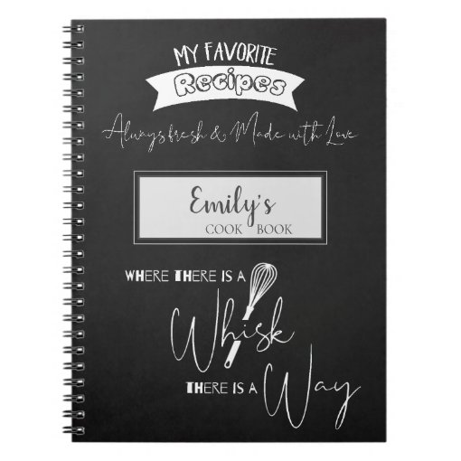 Always Made With Love Typography Recipe Collection Notebook | Zazzle