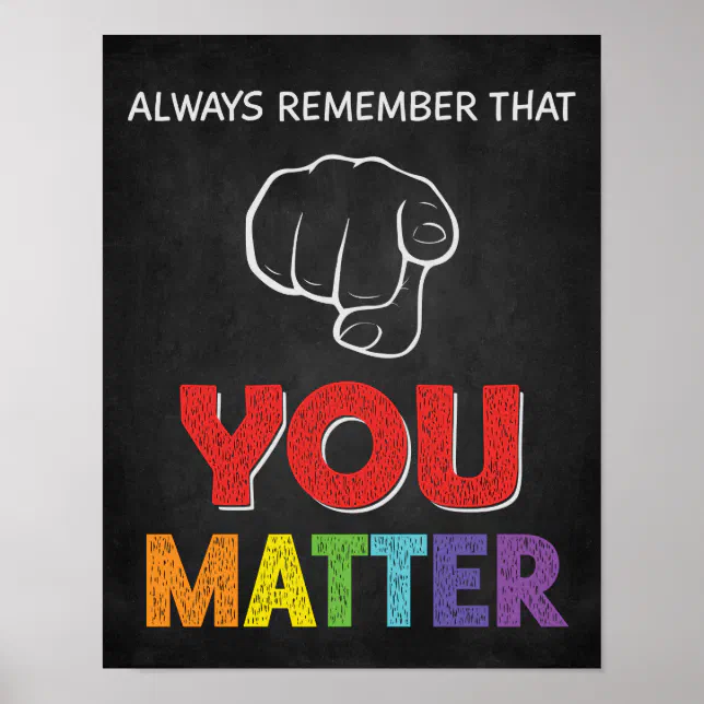 Always Remember That You Matter Classroom Poster | Zazzle