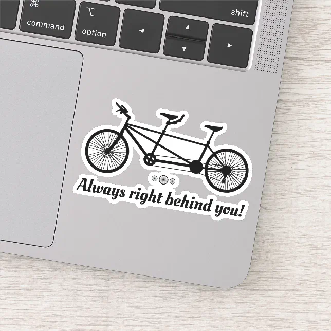 Always Right Behind You Romantic Tandem Bike Rider Sticker | Zazzle