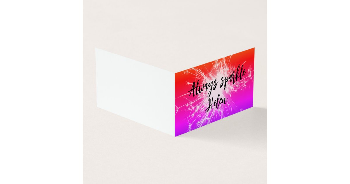 Always Sparkle Custom Name Colorful folded card | Zazzle