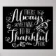 Always Thankful Script Thanksgiving Poster | Black | Zazzle
