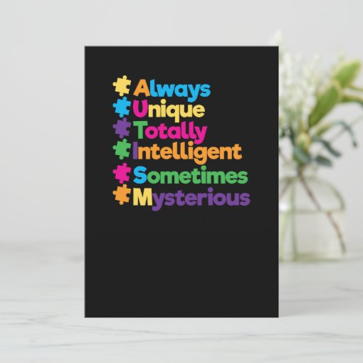 Always Unique Totally Intelligent Autism Invitation | Zazzle