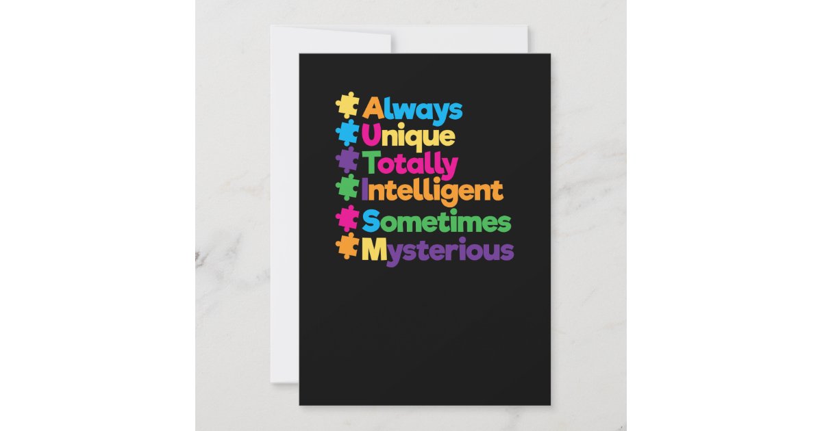 Always Unique Totally Intelligent Autism Invitation | Zazzle