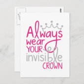 Always Wear Your Invisible Crown Postcard | Zazzle