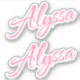 Alyssa Decorative Name in Pink x2 Sticker | Zazzle