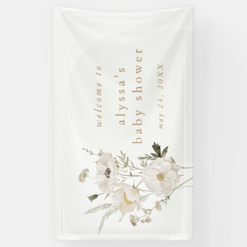 ALYSSA Floral Summer Boho Wild Flower Baby Shower Banner | Zazzle