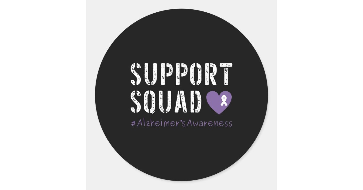 Alzheimer Support Squad Alzheimer's Awareness Classic Round Sticker ...