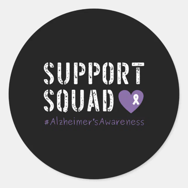 Alzheimer Support Squad Alzheimer's Awareness Classic Round Sticker ...