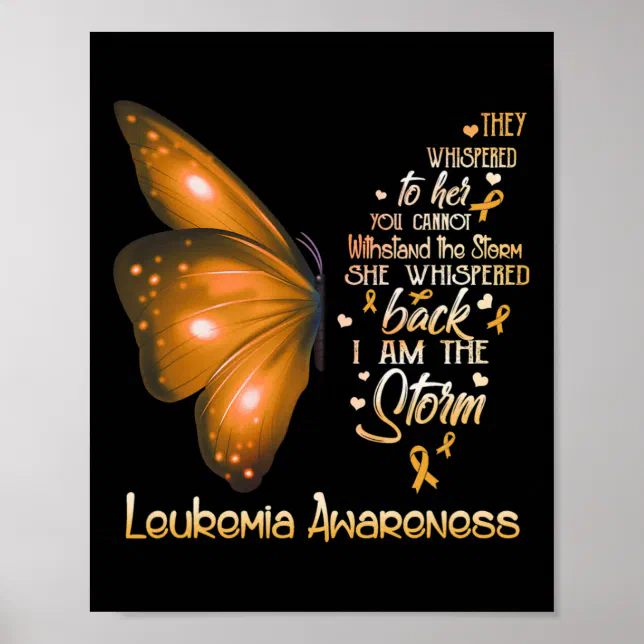 Am The Storm Leukemia Awareness Butterfly Poster | Zazzle