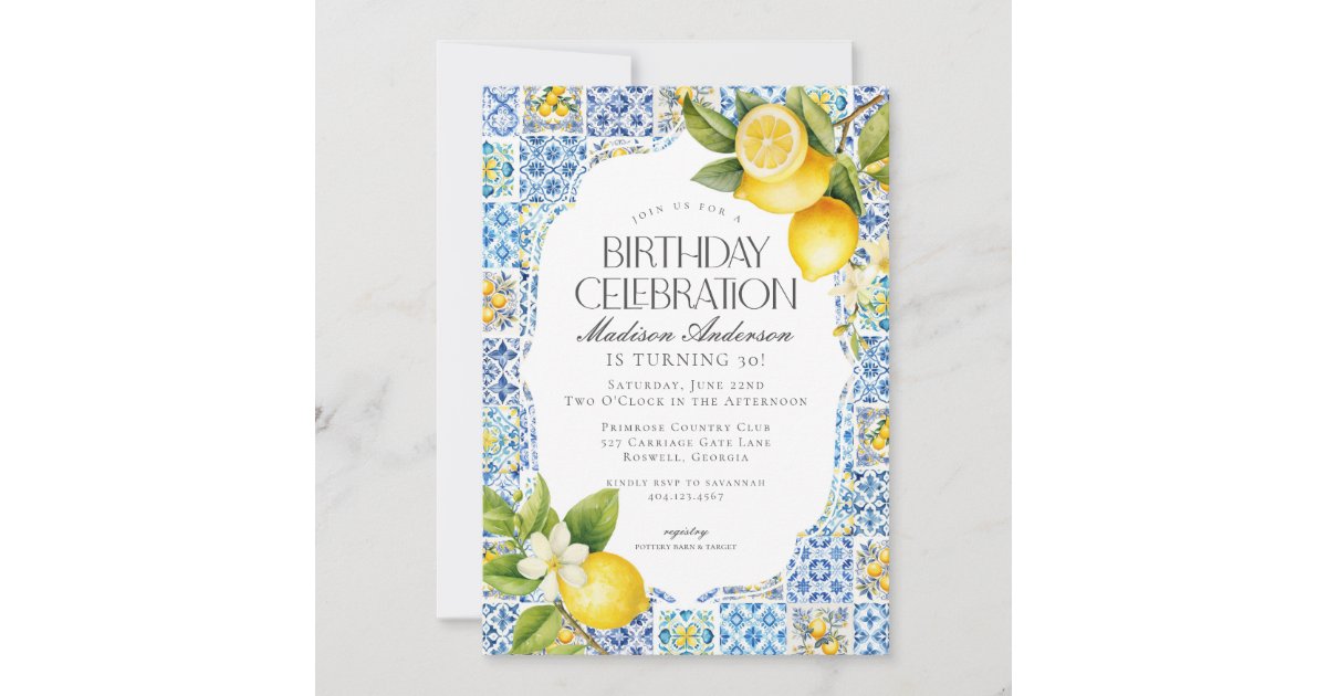 Amalfi Coast Coastal Italian Birthday Invitation | Zazzle