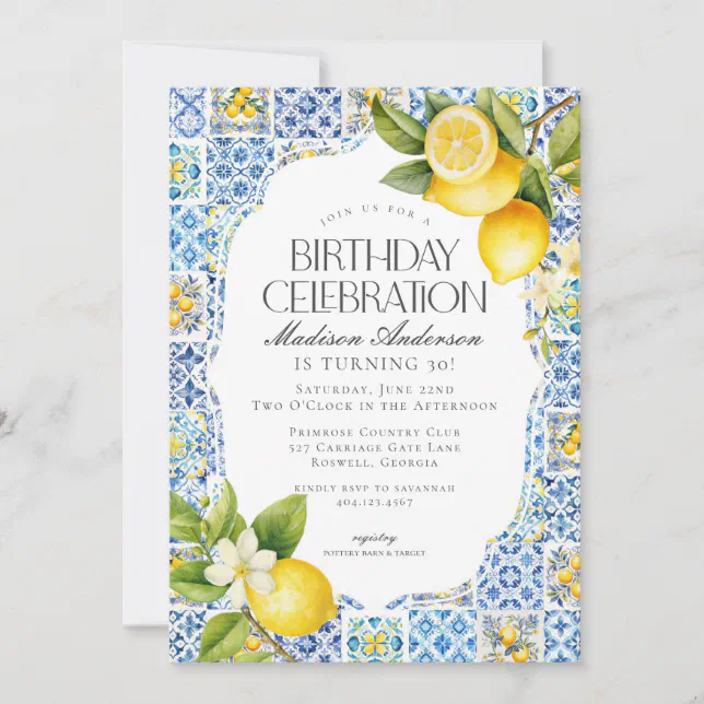 Amalfi Coast Coastal Italian Birthday Invitation | Zazzle