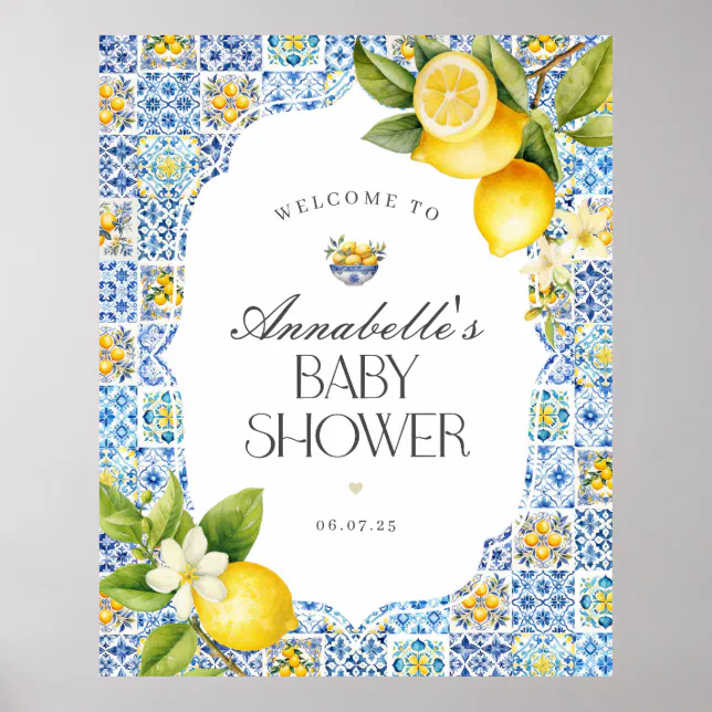 Amalfi Coast Italian Baby Shower Welcome Sign | Zazzle