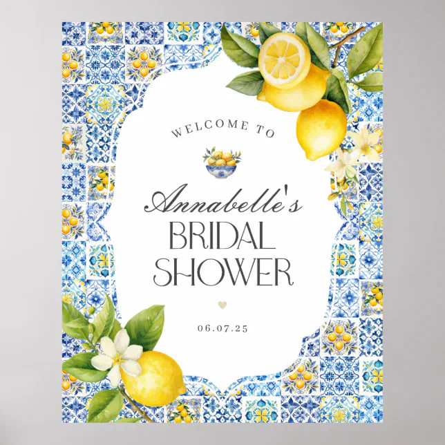 Amalfi Coast Italian Bridal Shower Welcome Sign | Zazzle