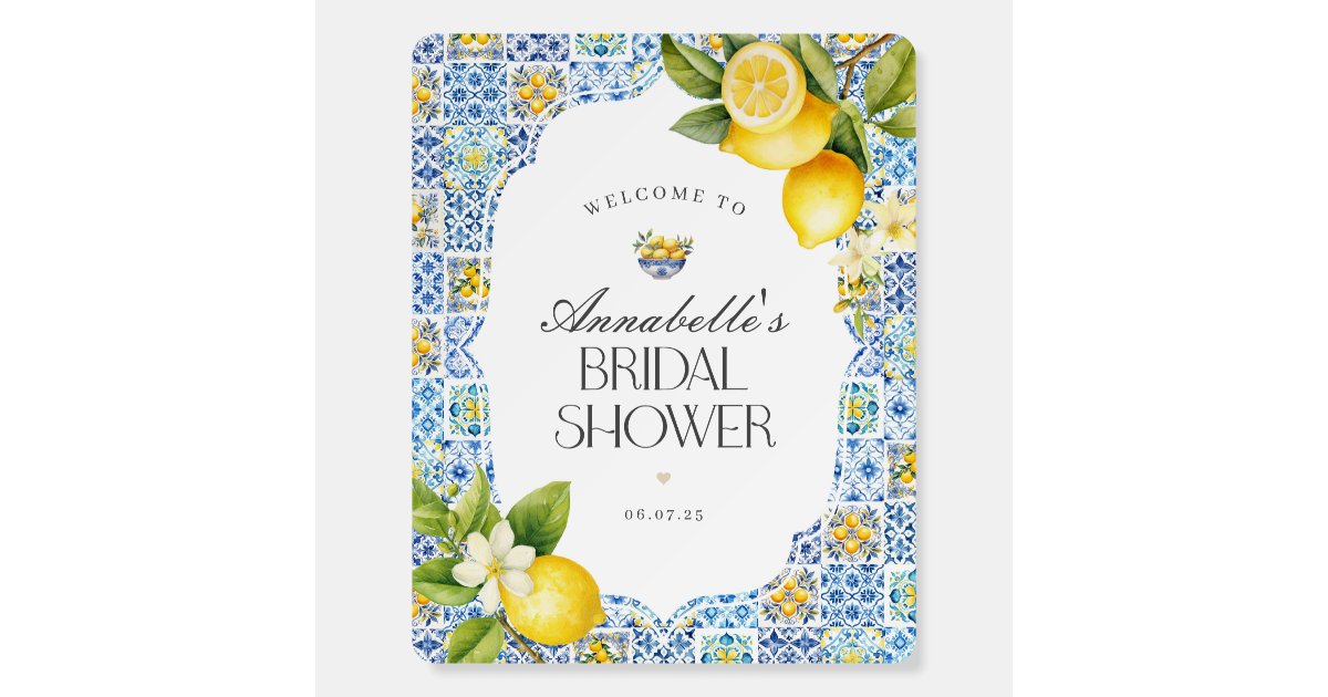 Amalfi Coast Italian Bridal Shower Welcome Sign | Zazzle
