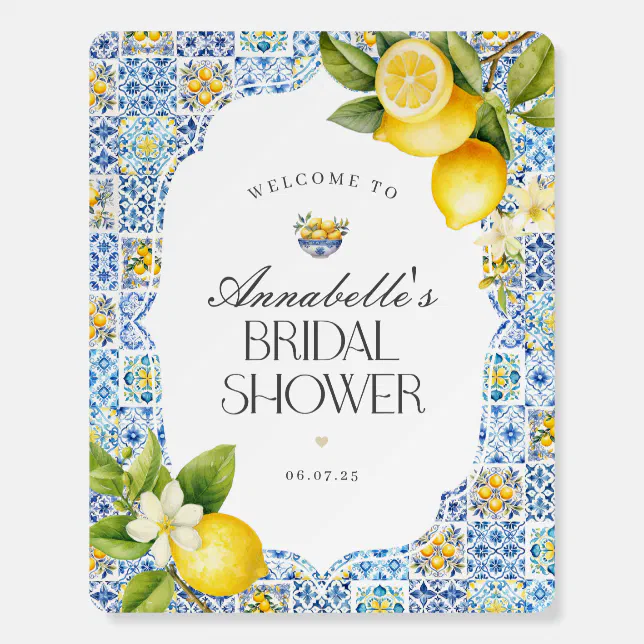 Amalfi Coast Italian Bridal Shower Welcome Sign | Zazzle
