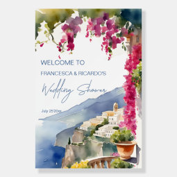 Amalfi coast Italian wedding shower welcome Foam Board | Zazzle