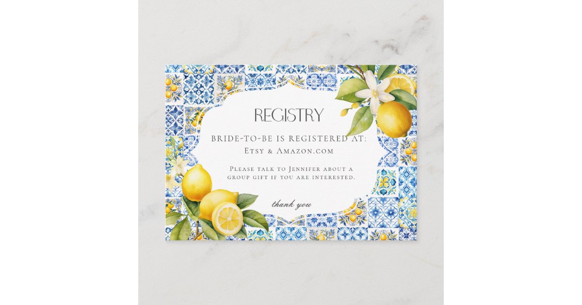 Amalfi Coast Italy Registry Invitation Insert | Zazzle