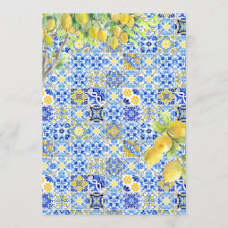 Amalfi Coast | Mediterranean Lemon Tiles Menu | Zazzle