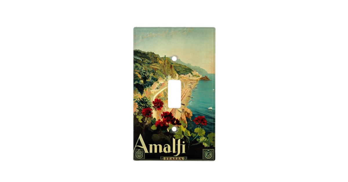 Amalfi Italian Coast, Vintage Travel Poster Italy Light Switch Cover ...