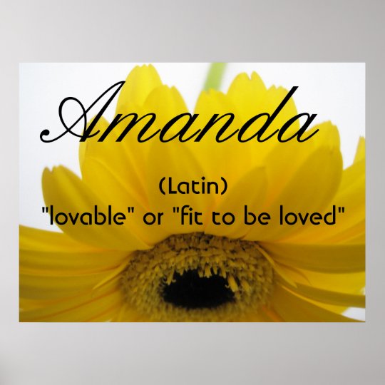 Amanda Name Meaning Poster | Zazzle.com