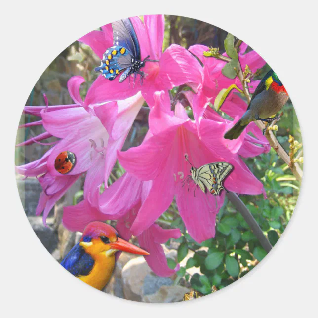 Amaryllis Party Classic Round Sticker | Zazzle
