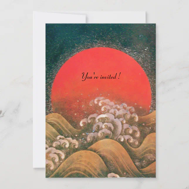 AMATERASU,SUN GODDESS,yellow green black red gold Invitation | Zazzle
