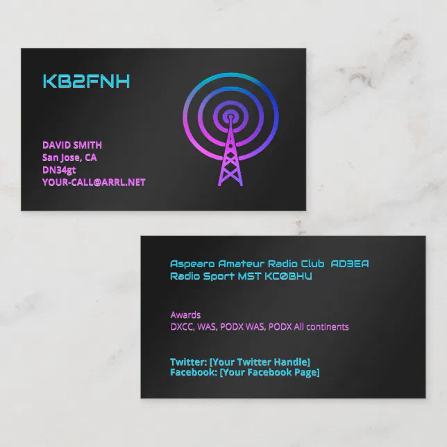 Amateur Radio Business Card | Zazzle