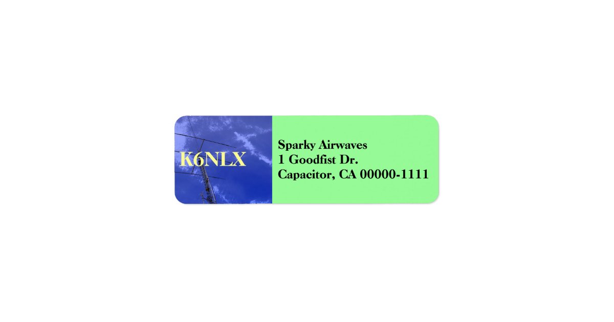 Amateur Radio Callsign Address Label | Zazzle