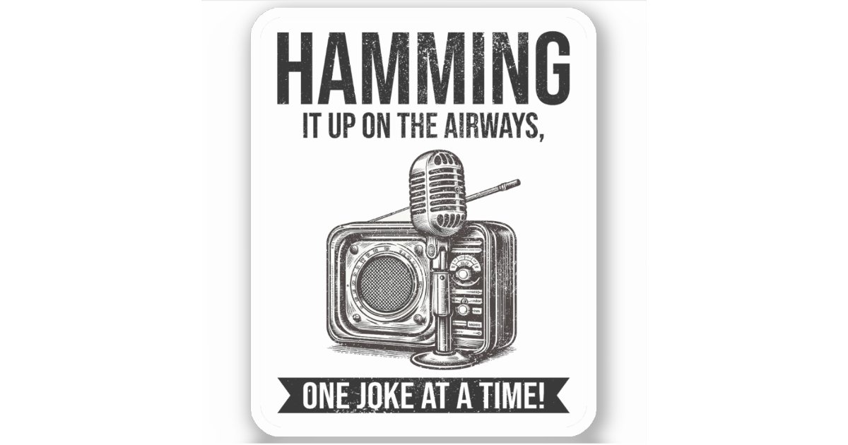 Amateur Vintage Radio Ham Operator Microphone Sticker | Zazzle
