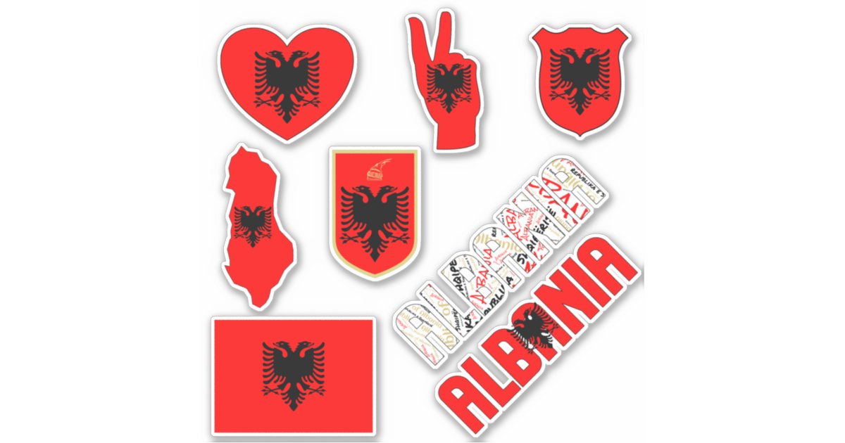 Amazing Albania Shapes National Symbols Sticker | Zazzle