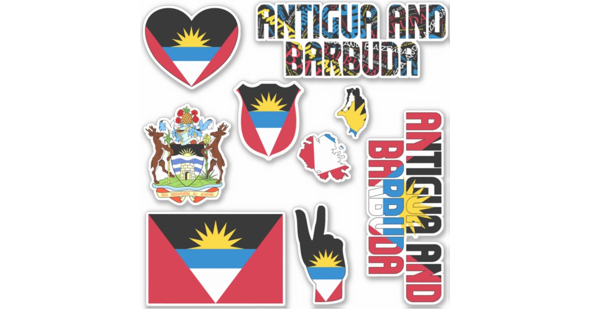 Amazing Antigua and Barbuda Shapes National Symbol Sticker | Zazzle