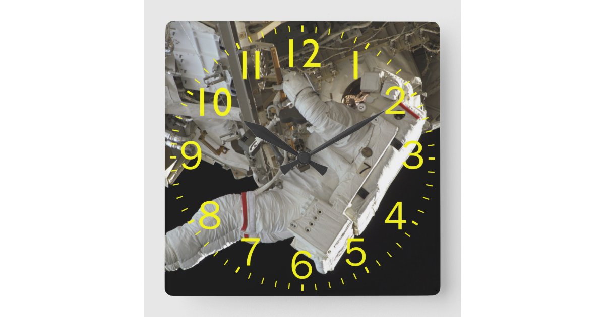 Amazing Astronaut Square Wall Clock | Zazzle