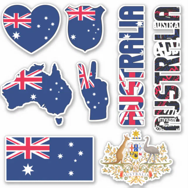 Amazing Australia Shapes National Symbols Sticker | Zazzle
