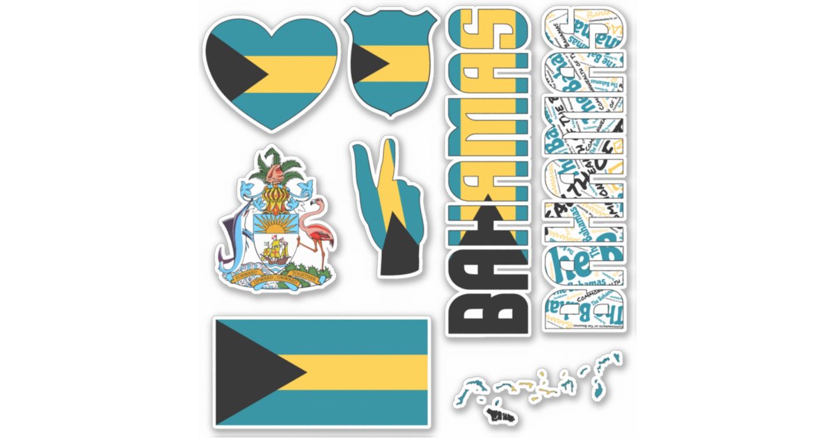 Amazing Bahamas Shapes National Symbols Sticker | Zazzle